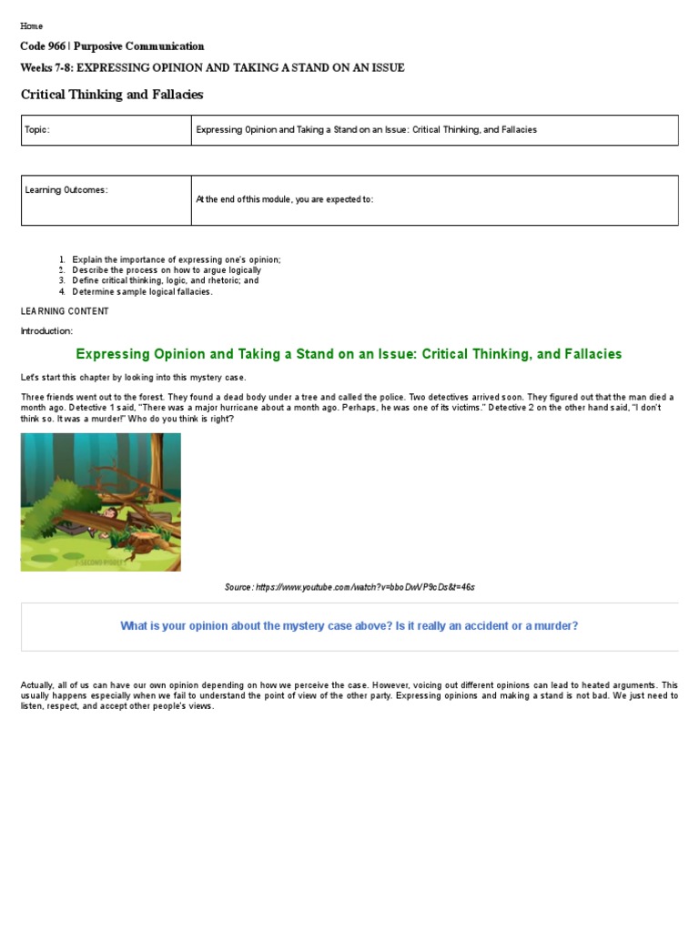 Critical Thinking in Argumentation Skills | PDF | Deductive Reasoning ...