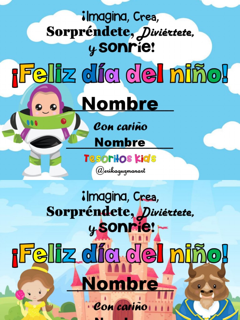 Tarjetas Día Del Niño Pdf