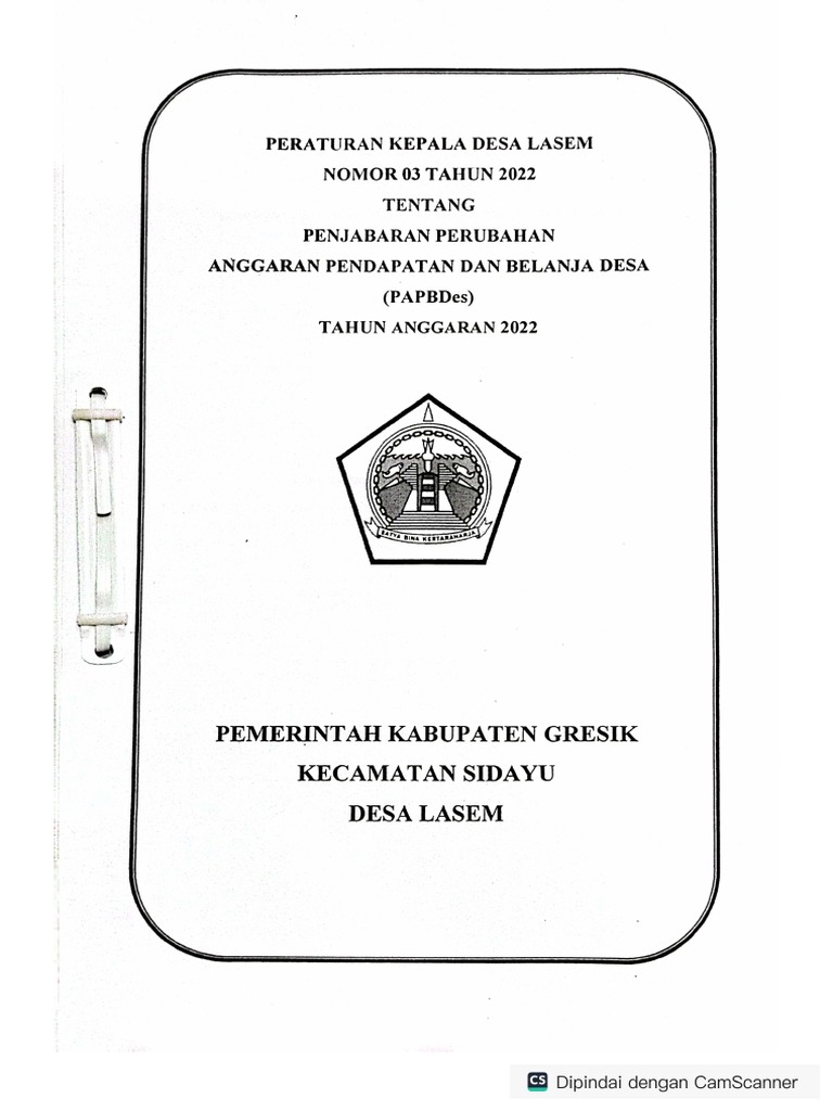 PERKADES Penjabaran Perubahan APBDes TA 2022 | PDF