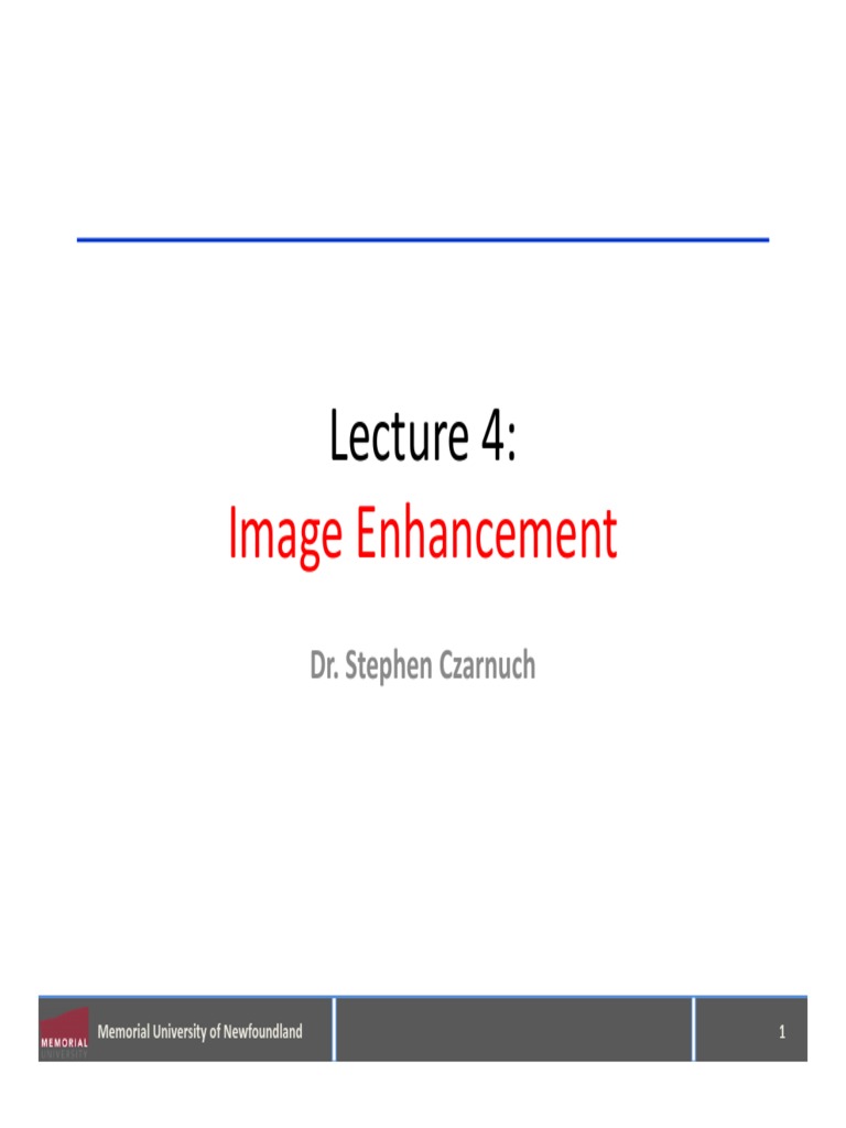 L04 - Image Enhancement | PDF