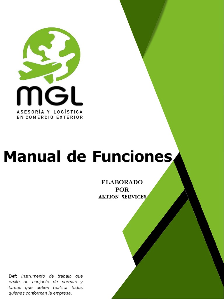 Manual de Funciones MGL | PDF | Marketing | Contabilidad
