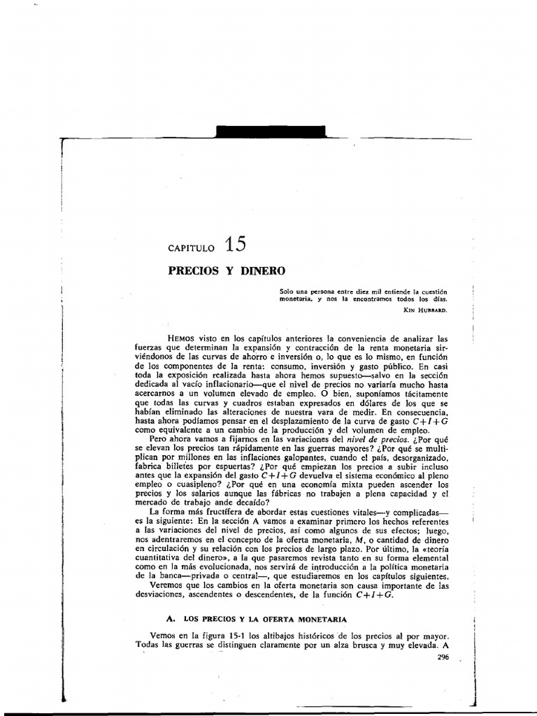 Samuelson - Curso de Economía Moderna - Cap 15 - PRECIOS Y DINERO | PDF