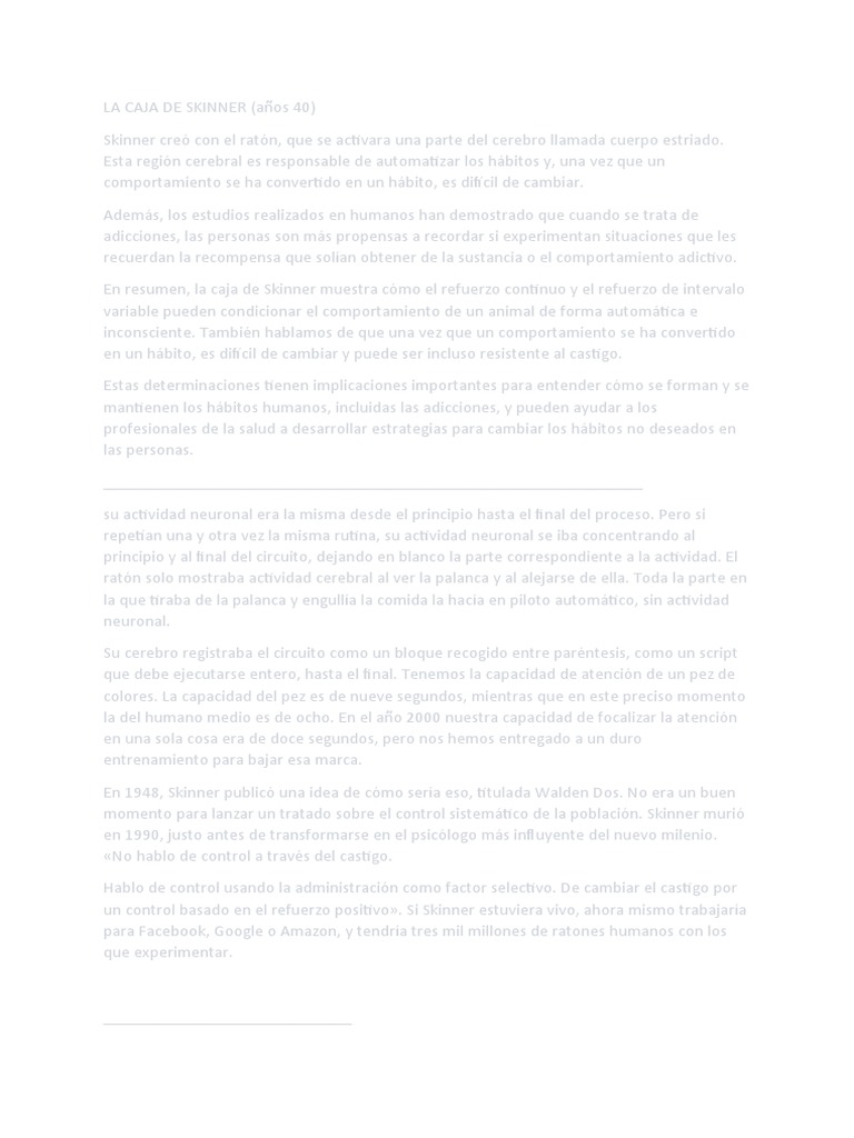 Caja de Skinner | PDF | Cerebro | Ciencias del comportamiento