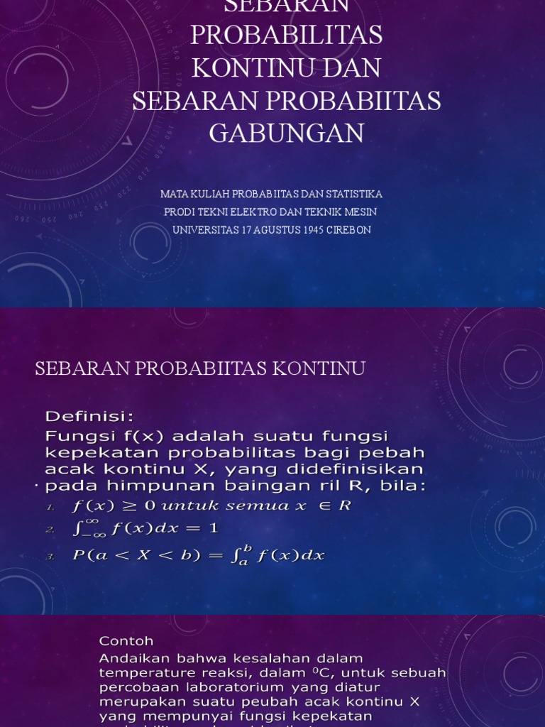 Sebaran Probabilitas Kontinu Dan Gabungan | PDF