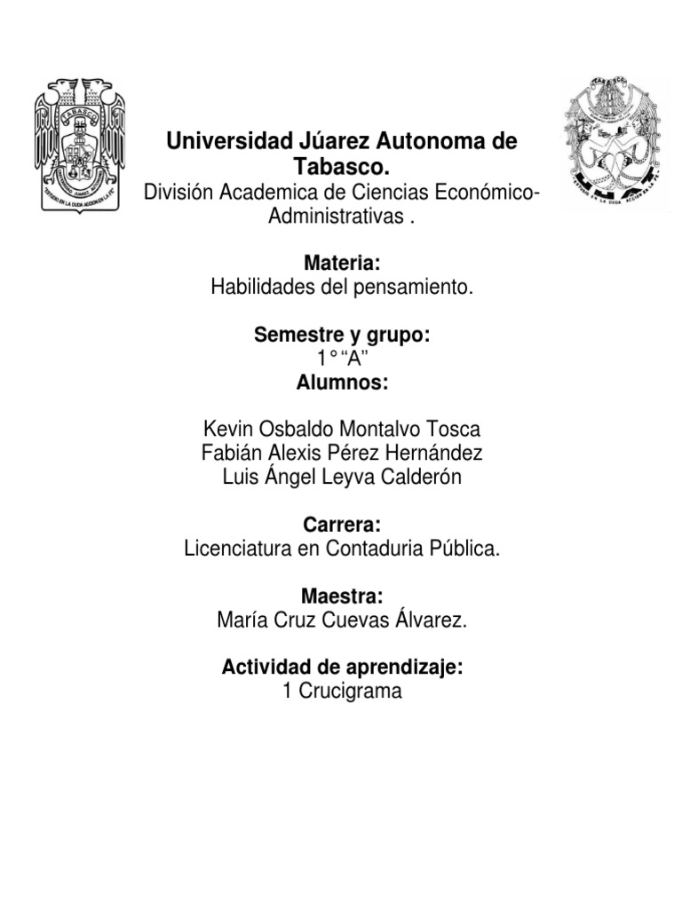 Unidad 3-Act. 1 - Crucigrama | PDF