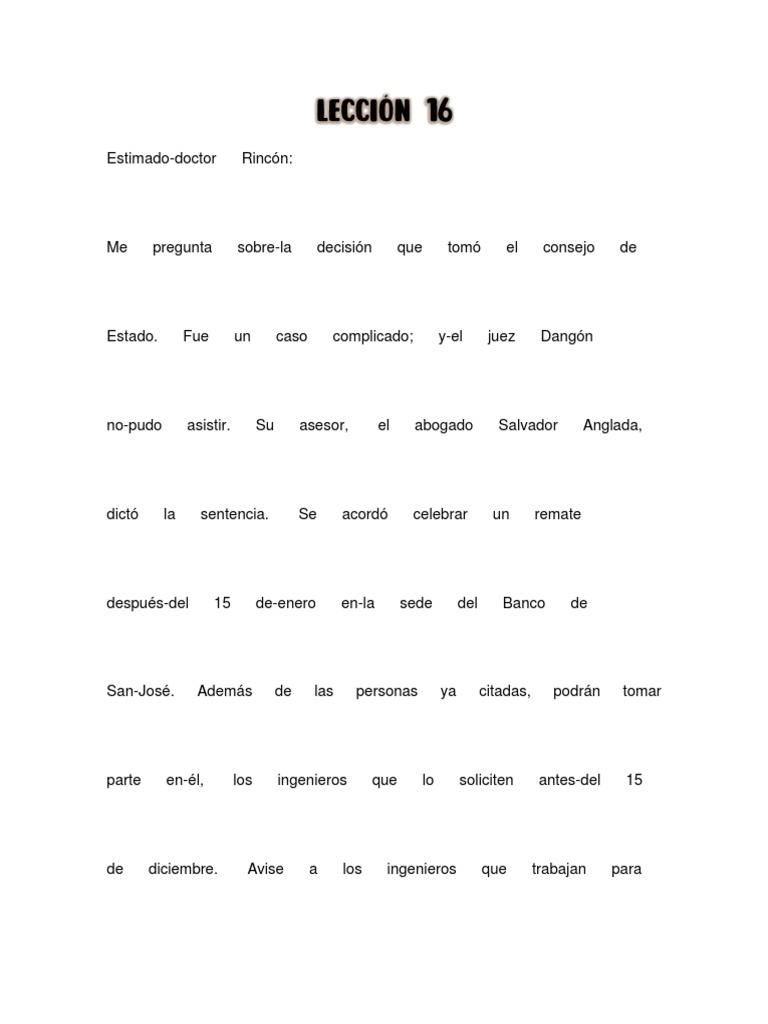Lección 16 | PDF