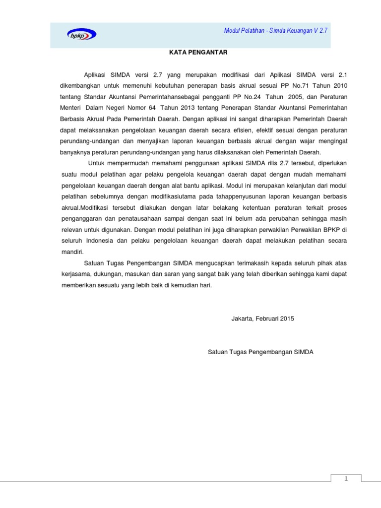 Modul Pelatihan Simda Keuangan V 2 7 | PDF