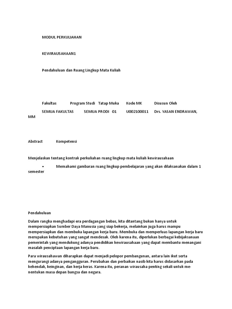 Modul Perkuliahan | PDF