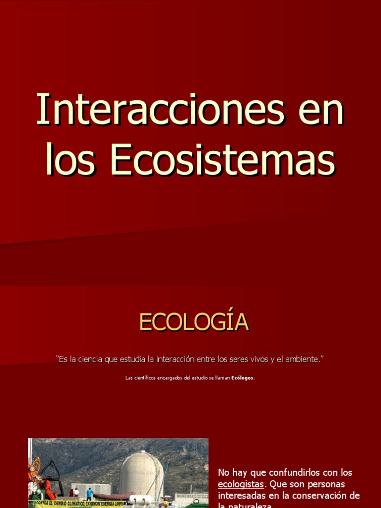 Interacciones en Los Ecosistemas | PDF
