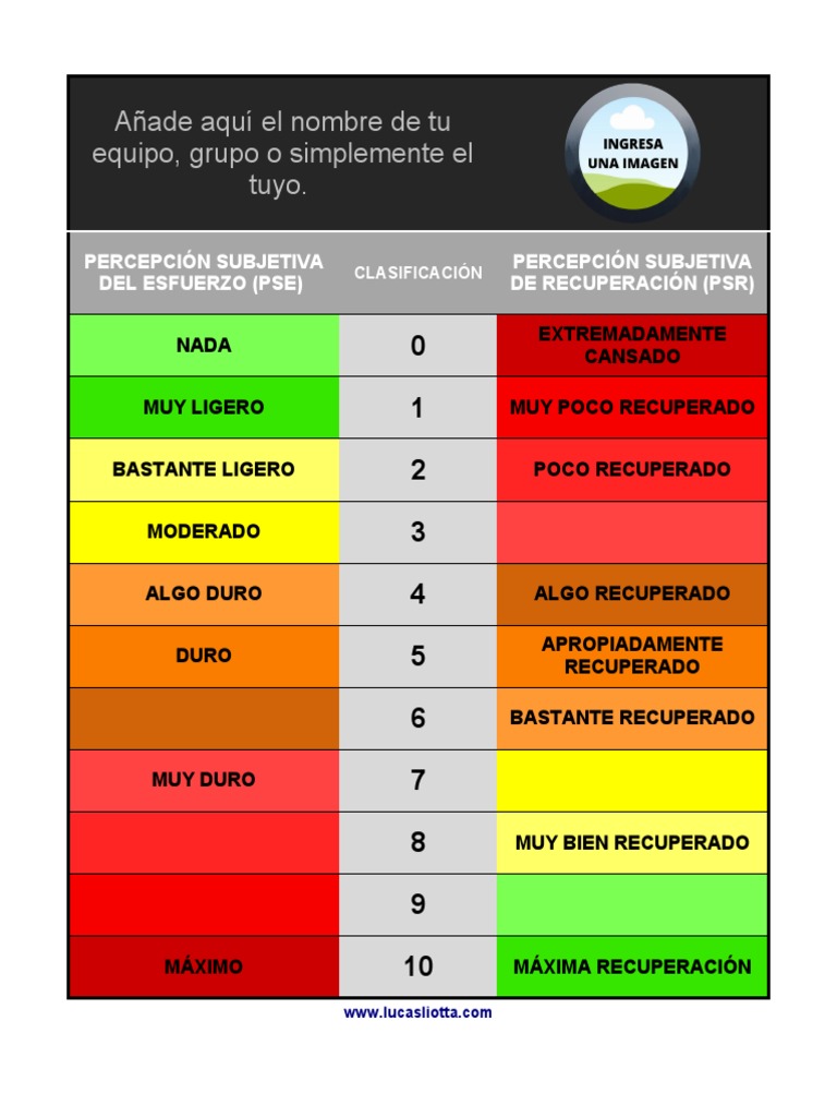Percepcion-Subjetiva-del-Esfuerzo-y-Recuperacion-PSE-PSE-wkreoo | PDF