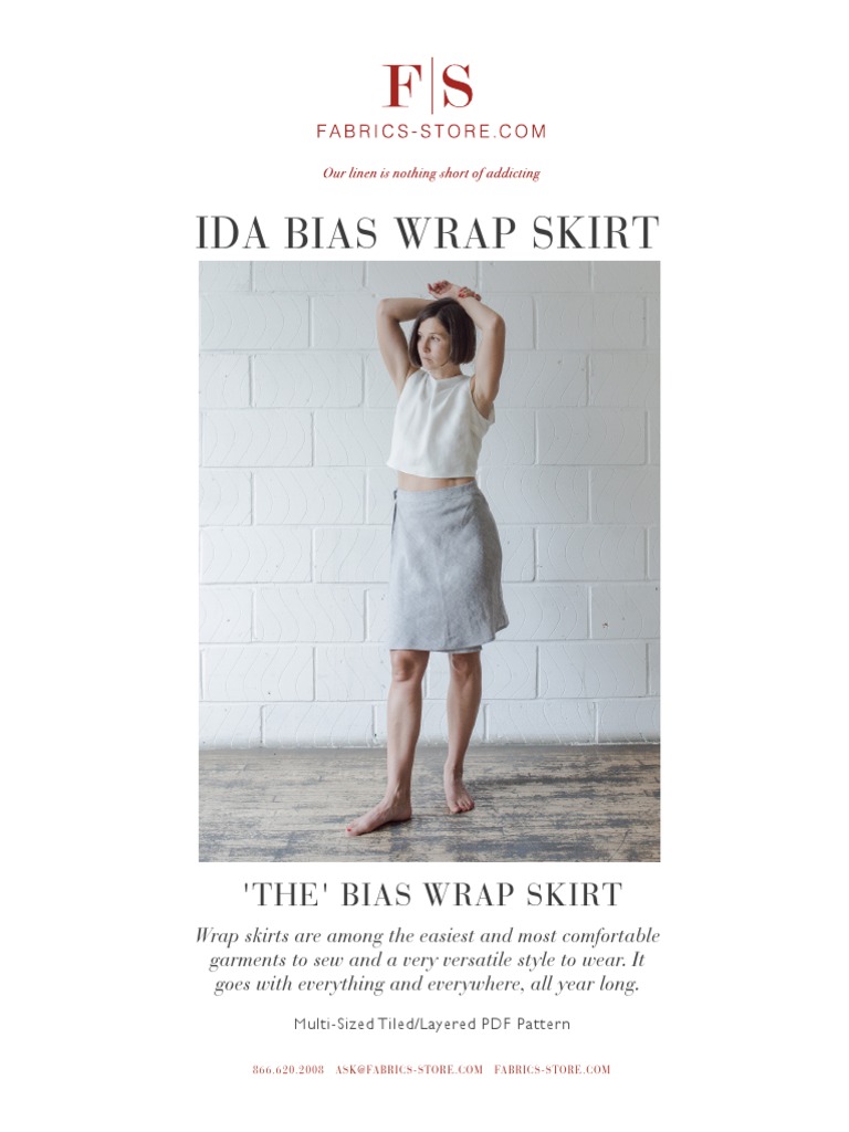 Fabrics-store-Ida - Linen Bias Wrap Skirt Pattern-1 | PDF
