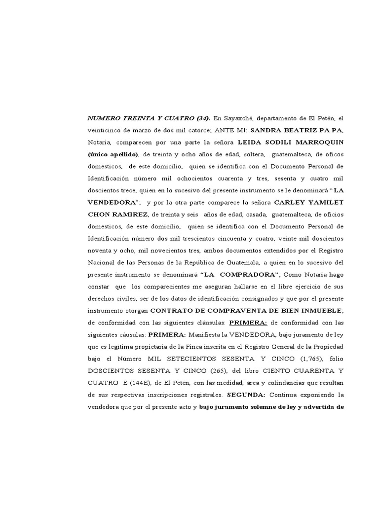 ESCRITURA de Compraventa 225 ANA LUISA | PDF