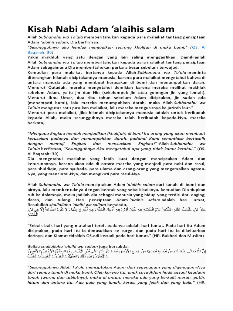 MATERI Kisah Nabi Adam | PDF