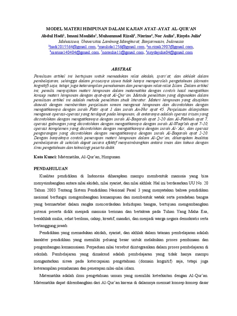 Artikel - Kelompok 2 - Agama Islam | PDF