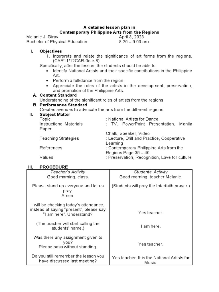 Grade 11 - Dance LP | PDF