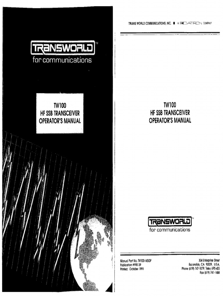 Datron TW-100 User 1991 | PDF