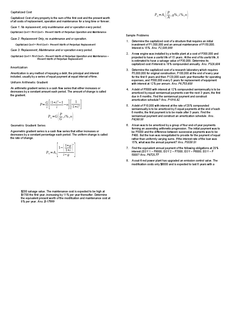 Capitalized Cost | PDF | Interest | Debt