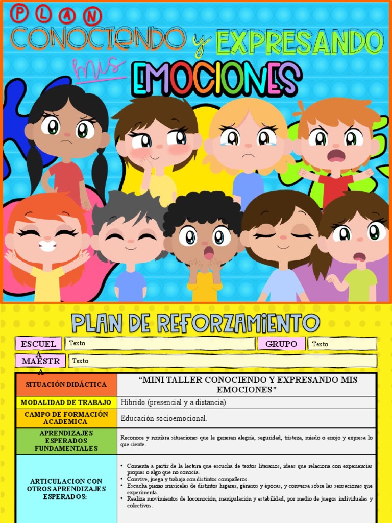 Plan Reforzamiento Las Emociones Primero Y Segundo Dulce Candy Pdf