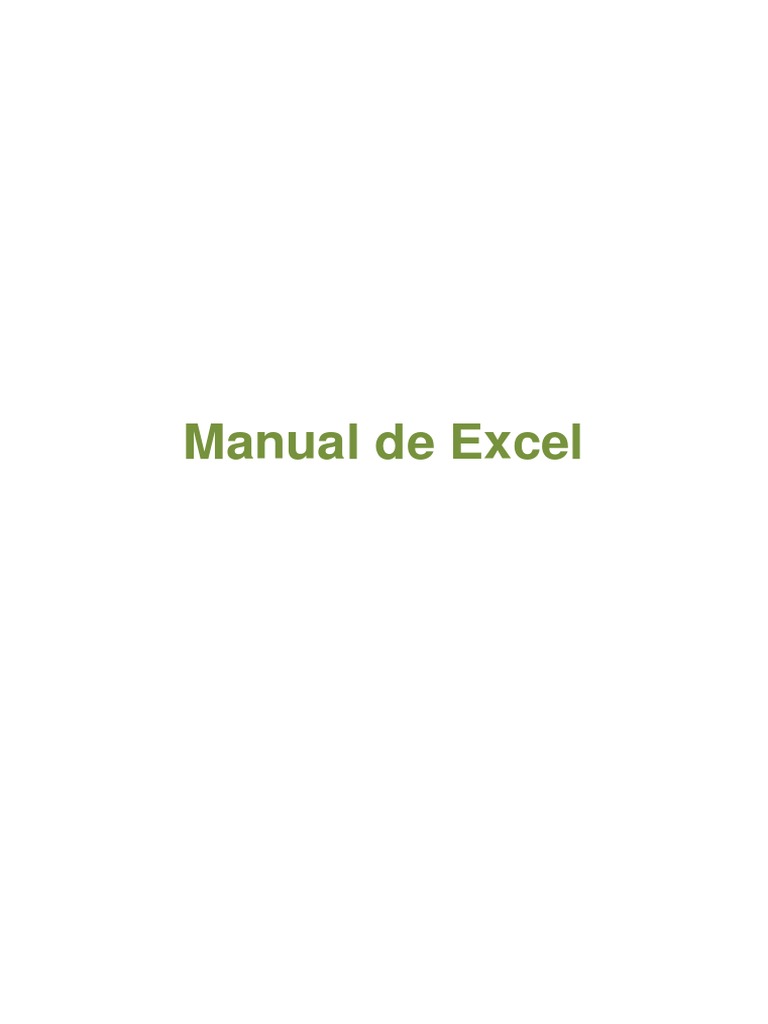 Manual Excel | PDF | Microsoft Excel | Archivo de computadora