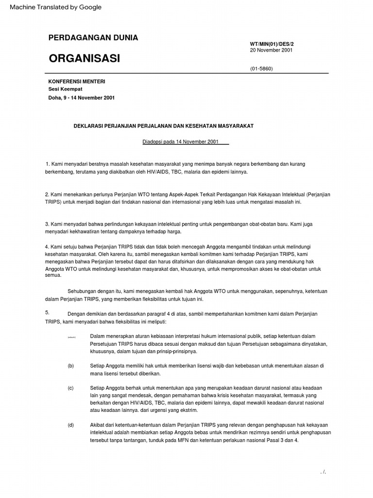 Doha Declaration | PDF