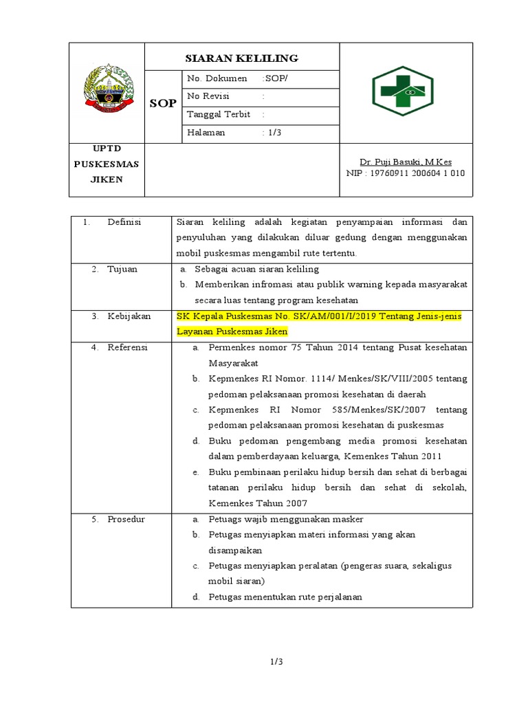 sop siaran keliling | PDF