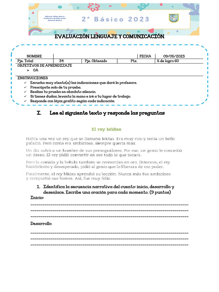 Evaluacion El Cuento | PDF | Cognición