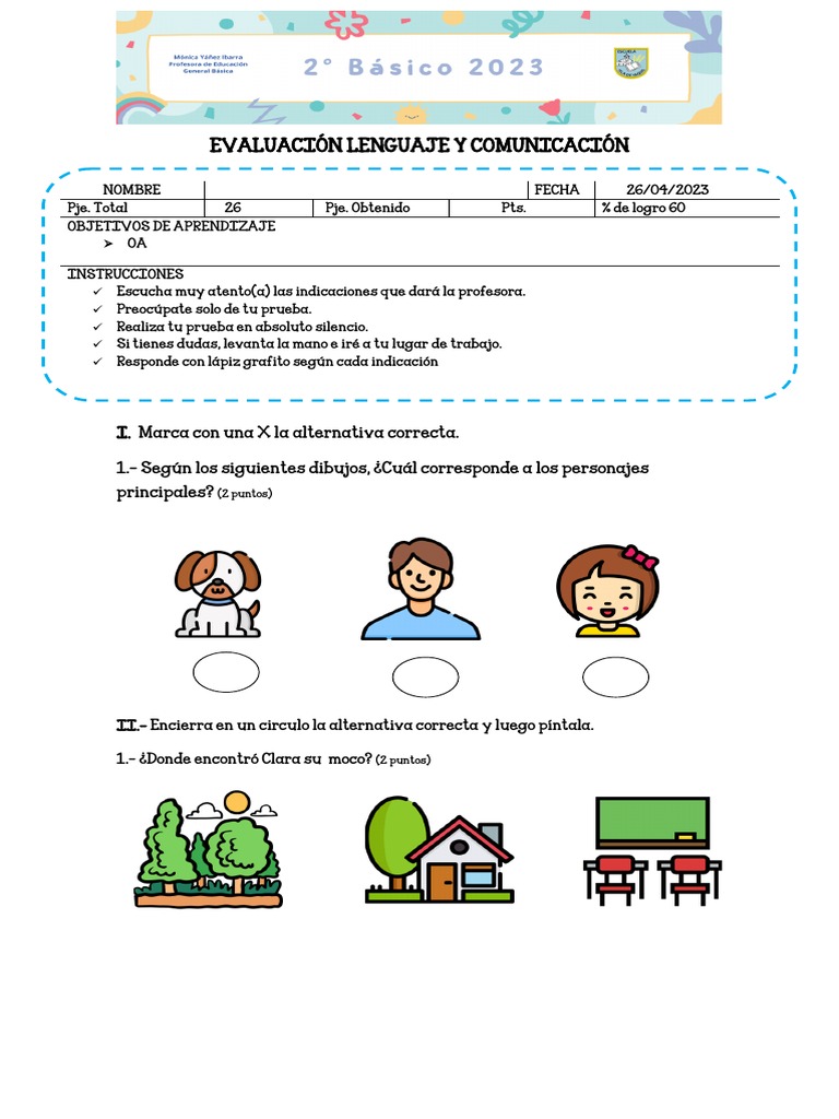 Evaluacion El Moco de Clara | PDF