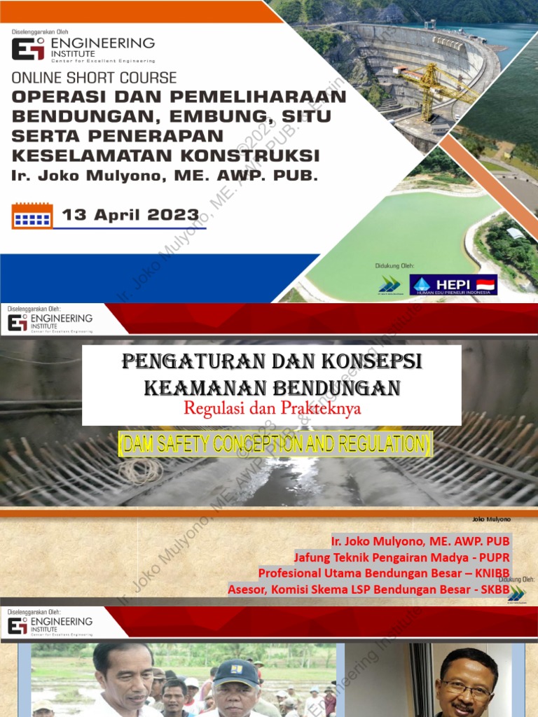 Ir. Joko Mulyono - Konsepsi Keamanan Bendungan Dan Pengaturan | PDF