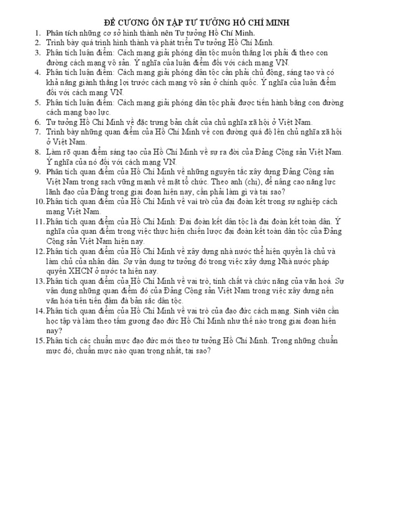 De Cuong TTHCM 20151 | PDF