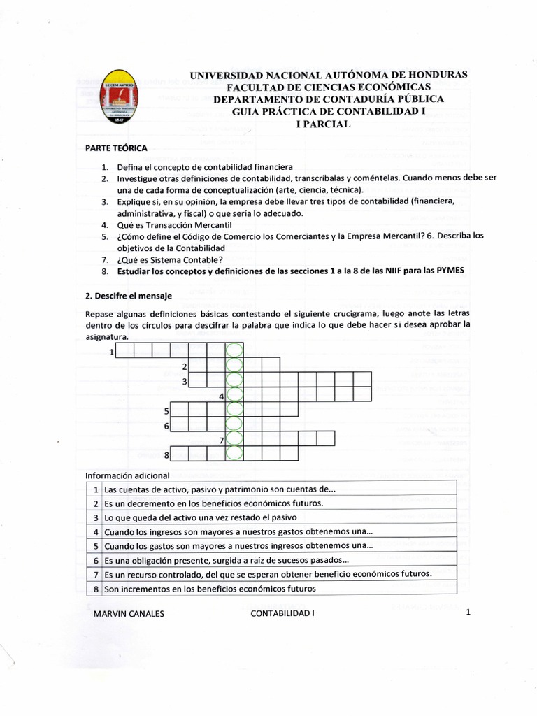 Guia Primer Parcial Contabilidad 1 | PDF