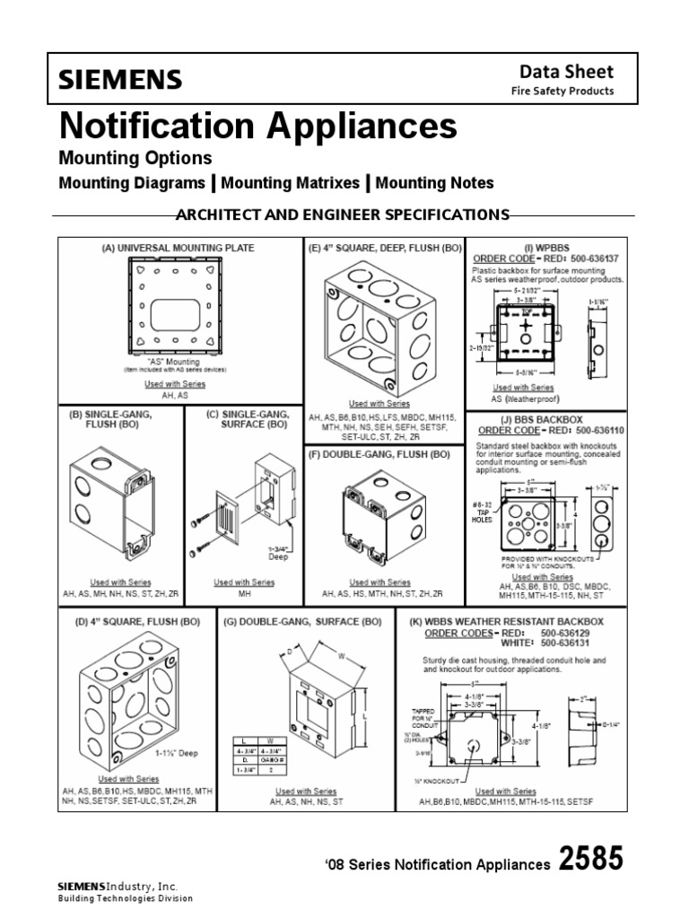 Mounting Options for Notification Appliances | PDF