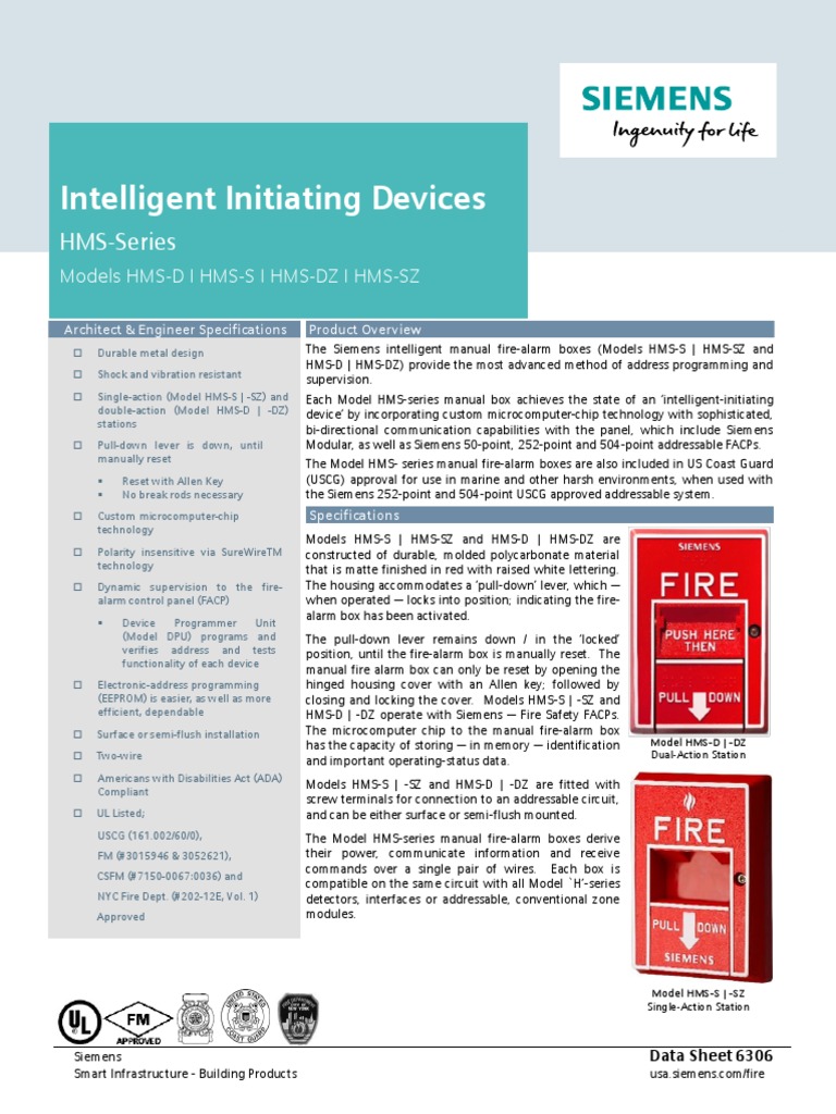6306-Rev 10 - HMS - Series - Manual Fire Alarm Box | PDF | Technology ...