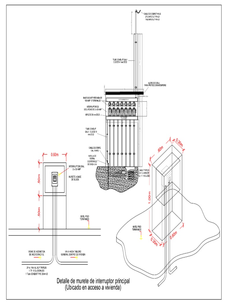 Detalles de Acometida y Murete de Interrupotor | PDF