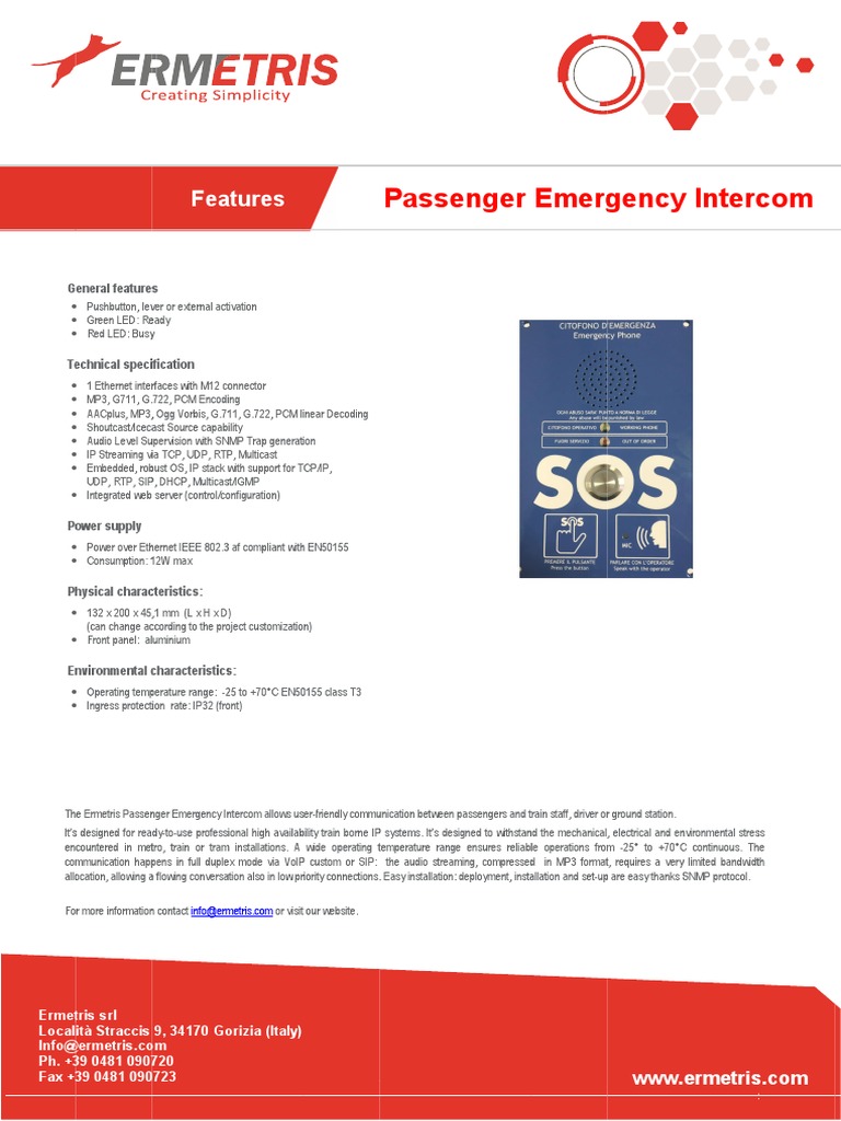 INTERCOM Ermetris PEI Rev.4 | PDF | Session Initiation Protocol ...