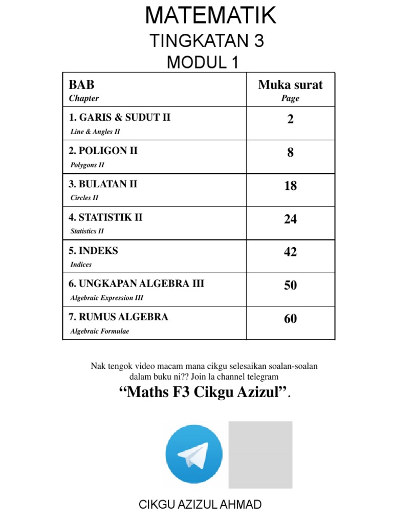 Matematik Tingkatan 3 Modul 1 | PDF