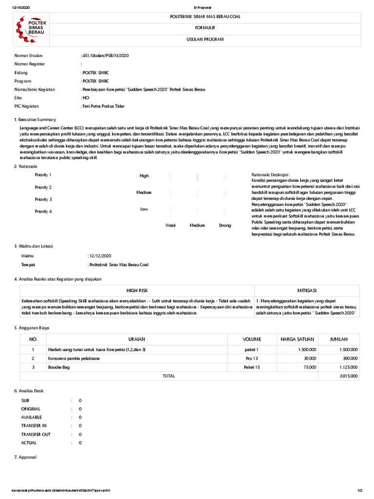 E Proposal Mas Feri | PDF