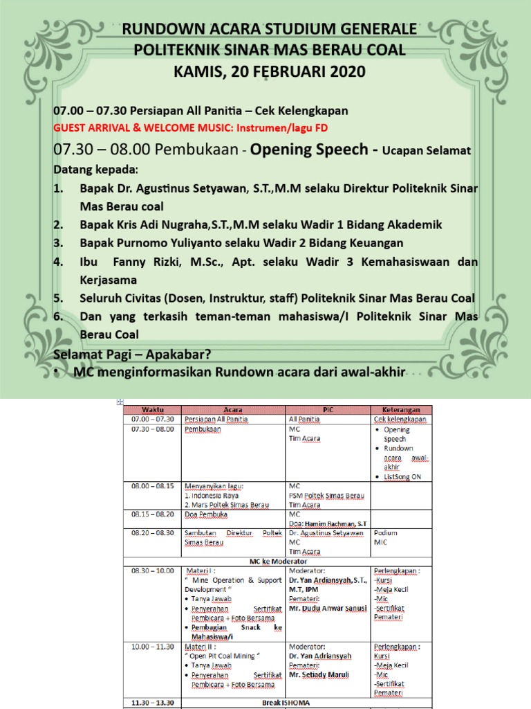 Cue Card Rundown Studium Generale | PDF | Perjalanan