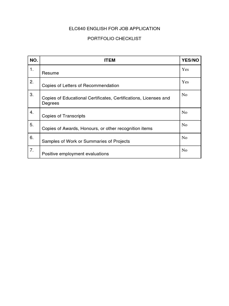Elc640 English For Job Application | PDF
