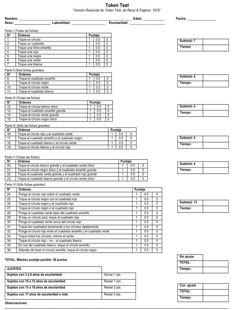Token Test Reducido | PDF