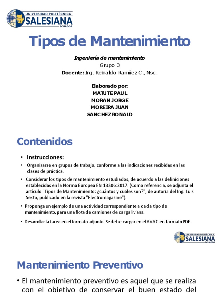 Tipos de Mantenimiento | PDF