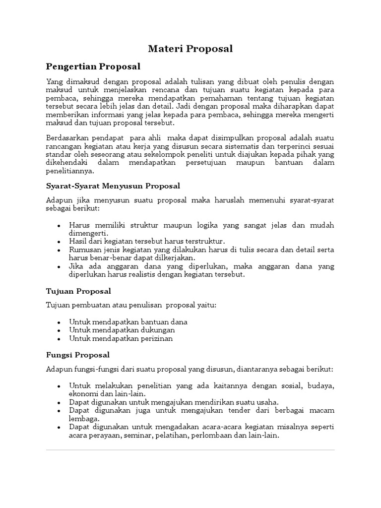Materi Proposal KLS XI 2023 | PDF