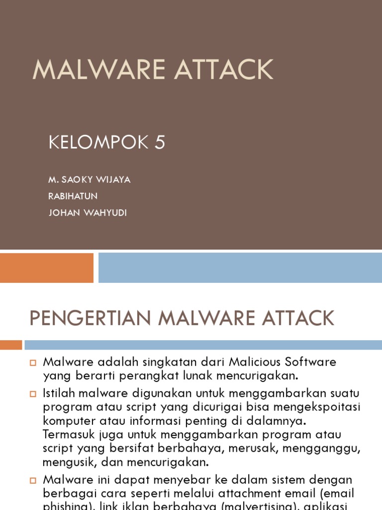 Fix Ppt Malware Attack Pdf Komputer Teknologi And Rekayasa