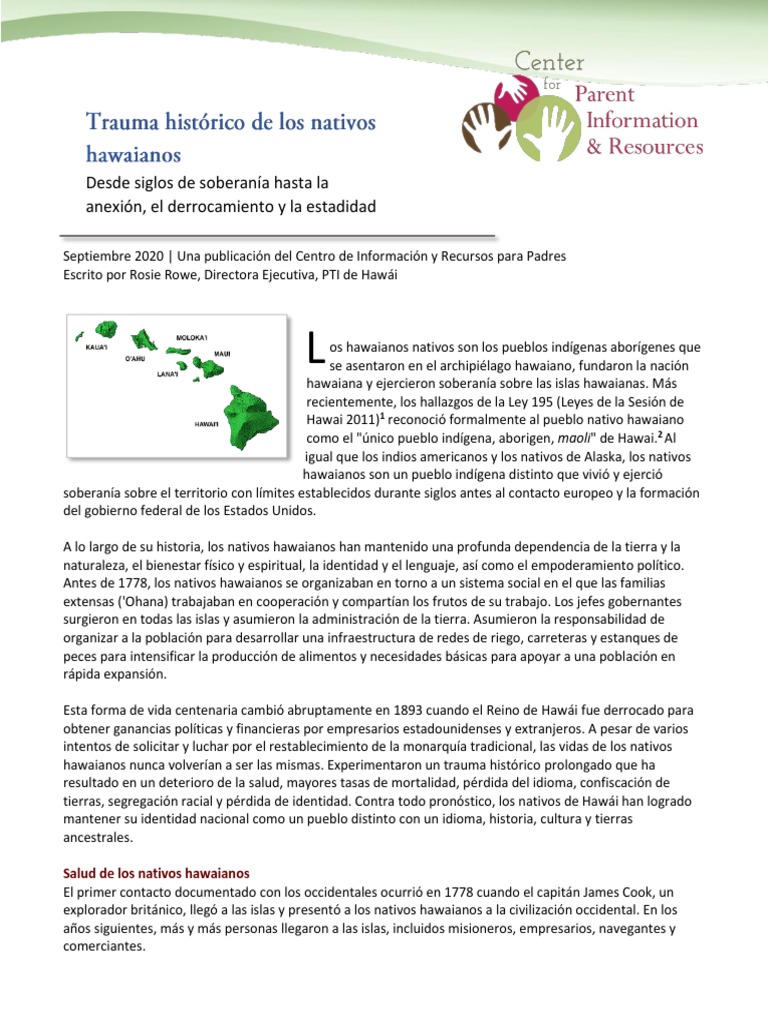 History Native Hawaiian Spanish | PDF | Hawai | Los Estados Unidos