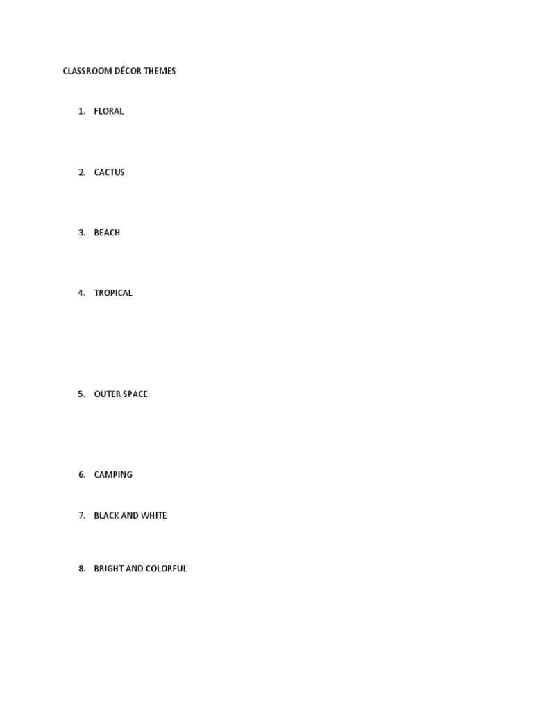 Creative Classroom Décor Themes Guide | PDF | Art