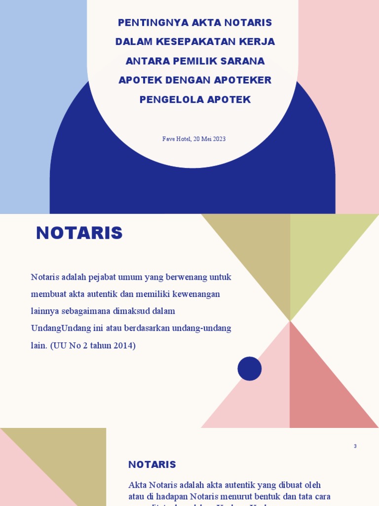 Peran Akta Notaris dalam Kerjasama Apotek | PDF