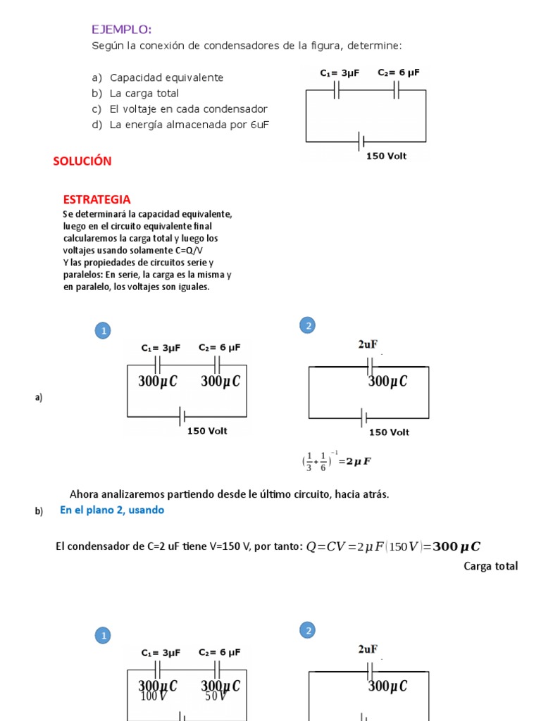 Resumen y Ejercicios de Condensadores | PDF | Condensador | voltaje