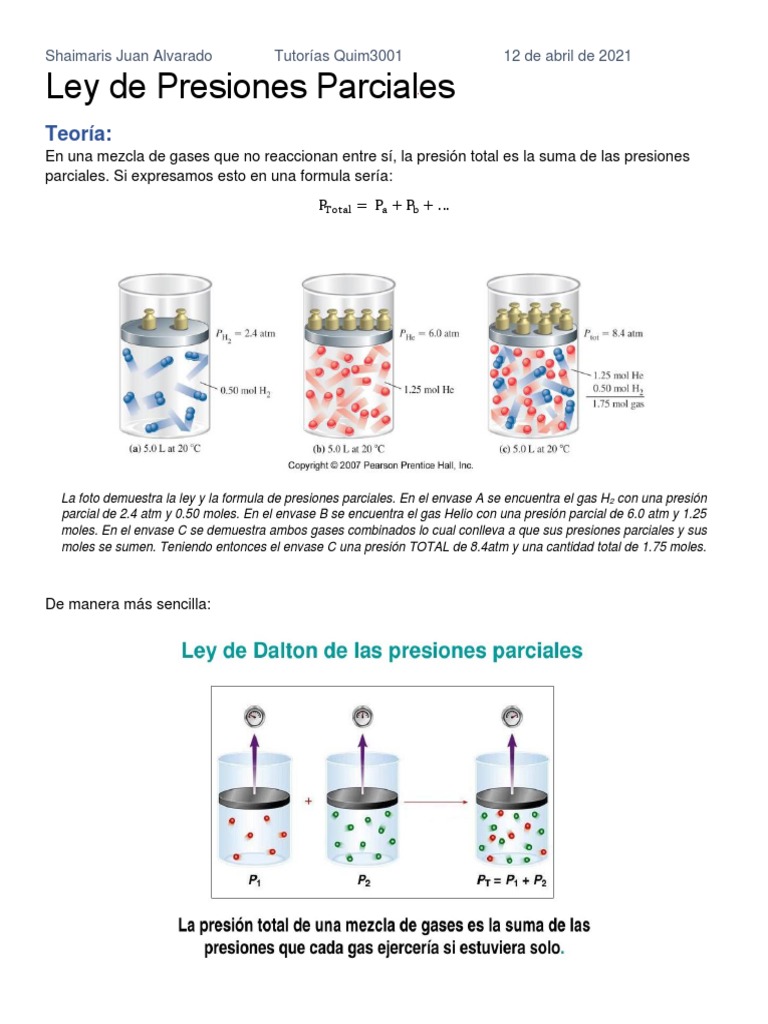 Ley de Presiones Parciales Final | PDF