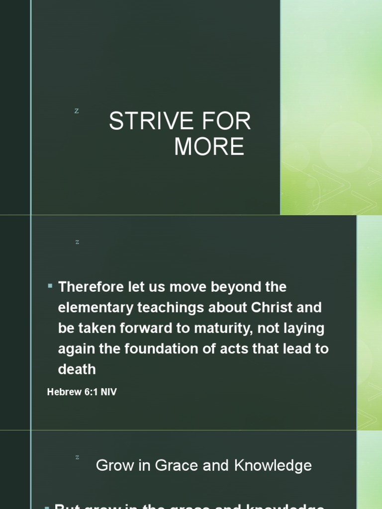 Strive For More | PDF