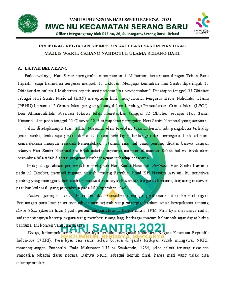 Proposal Hari Santri | PDF