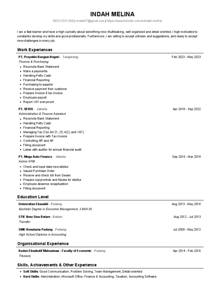 CV. Indah Melina | PDF | Accounting | Taxes